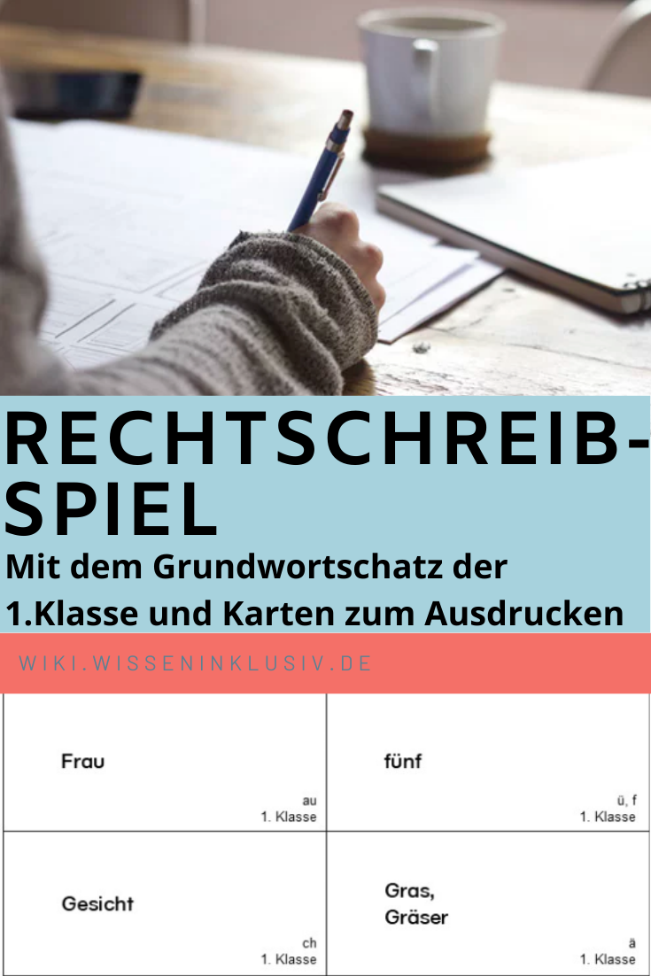Rechtschreibspiel mit Wörtern der 1. Klasse zum Ausdrucken